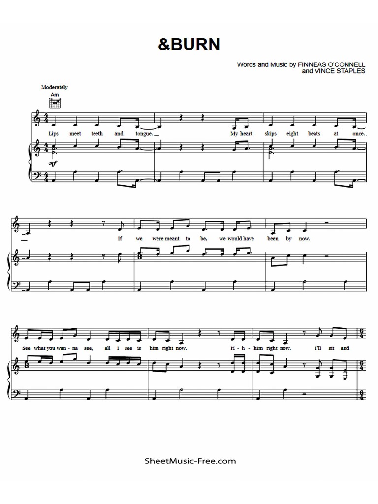 Burn Sheet Music Billie Eilish | PDF