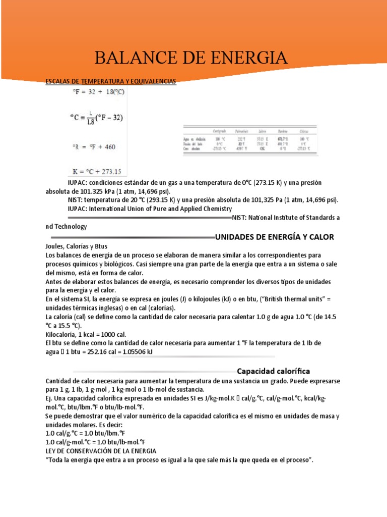 Bmye C31 Principio de Balance de Energia | PDF | Entalpía | Calor