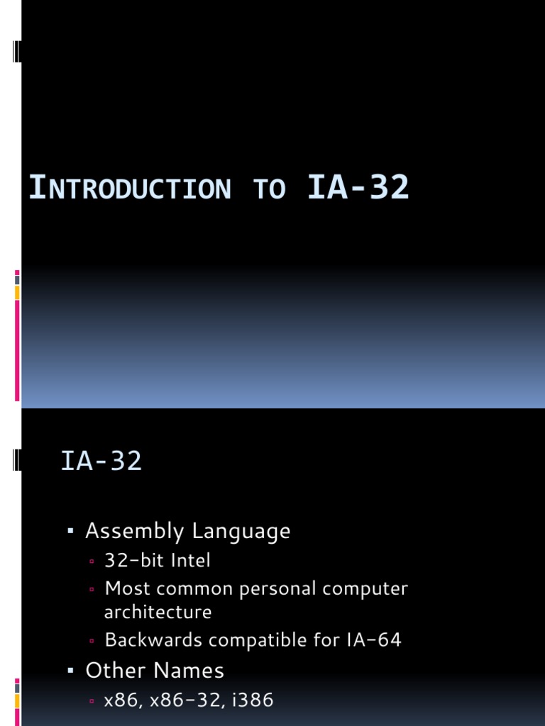 IA32 | PDF | Assembly Language | X86 Architecture