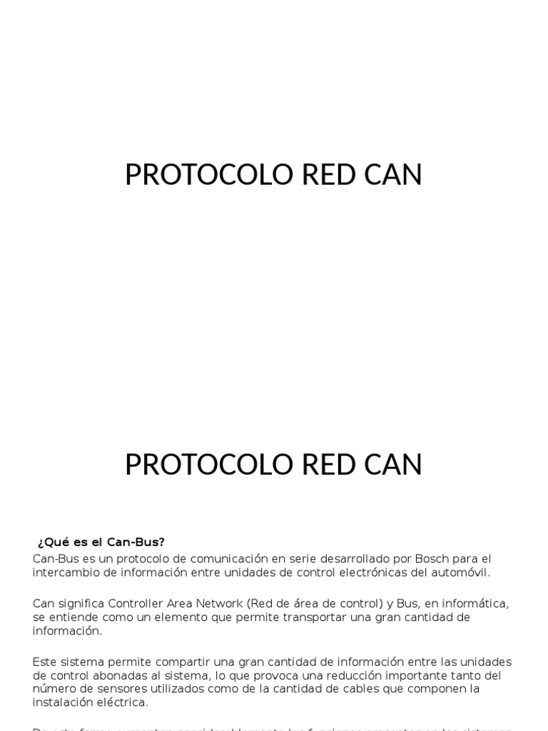 Protocolo Red Can | PDF | Red de computadoras | Tecnología de ...