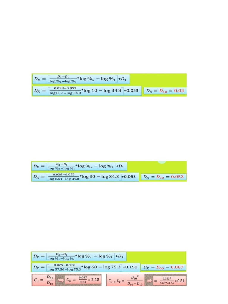 Calculo Del D10, D30, D60 | PDF