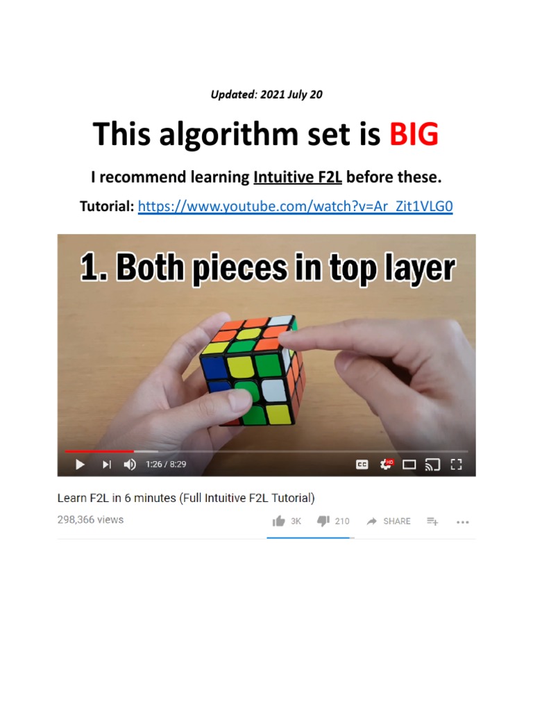 Best F2L Algorithms | PDF | Applied Mathematics | Algorithms