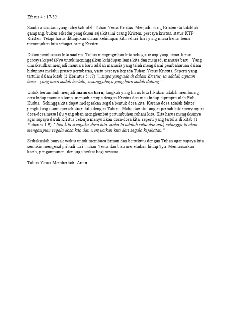 Efesus 4 17-32 | PDF