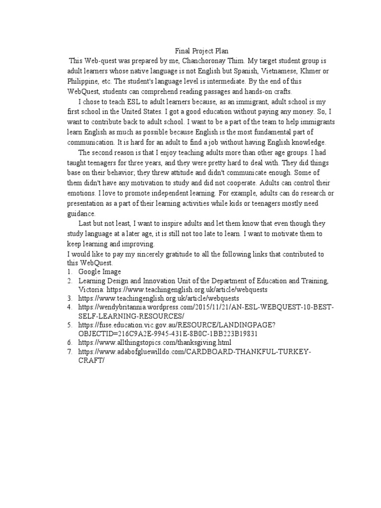 ESL WebQuest for Adult Learners | PDF | Career & Growth | Social Science