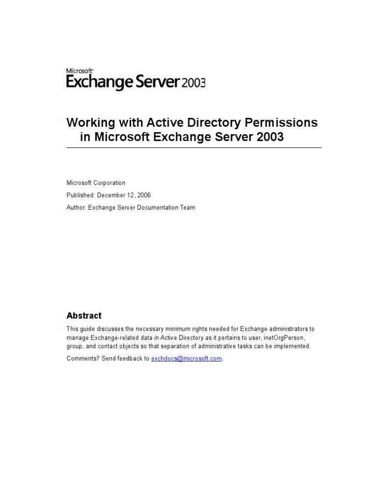 E2 K 3 ADPerm | PDF | Active Directory | Microsoft Exchange Server