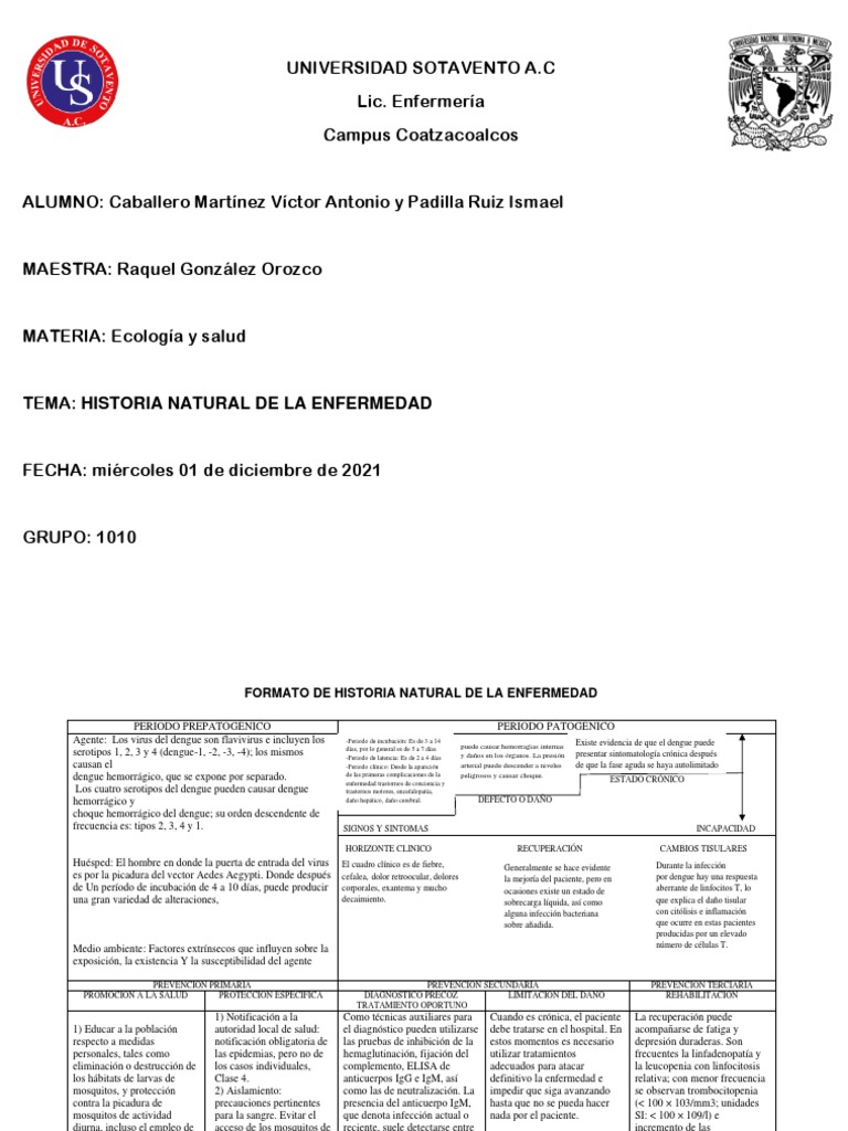 Características del periodo prepatogénico del dengue | PDF ...