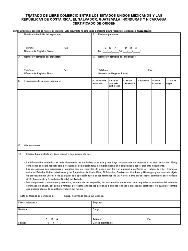 Certificado de Origen | PDF