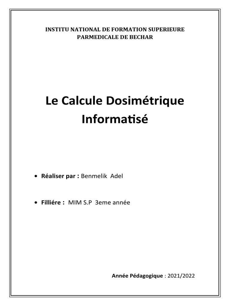 Calcul de la Dosimétrie en Radiothérapie | PDF | Dose absorbée | Métrologie