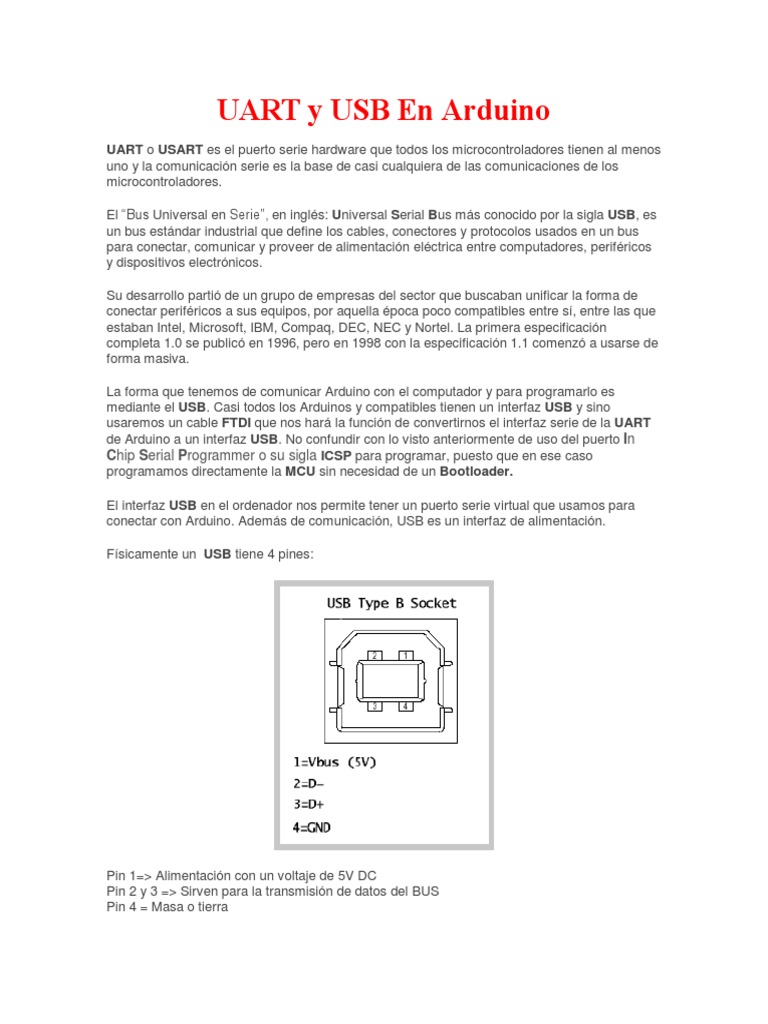 UART y USB en Arduino | PDF | USB | Arduino