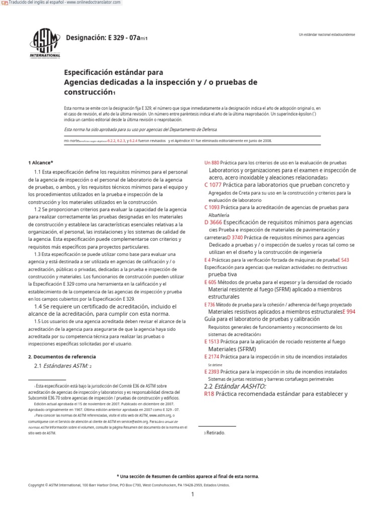 ASTM E-329.en - Es | PDF | Calidad (comercial) | Calibración