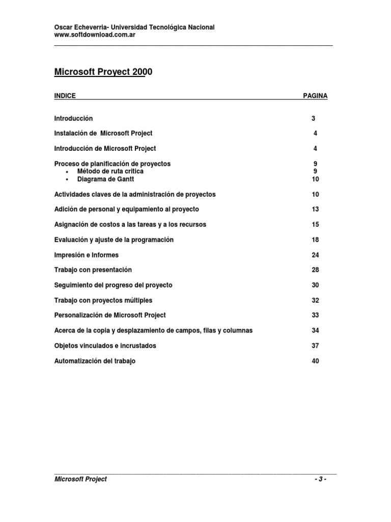 Manual de Microsoft Project 2000 (41 Paginas - en Español) | PDF | Microsoft | Planificación