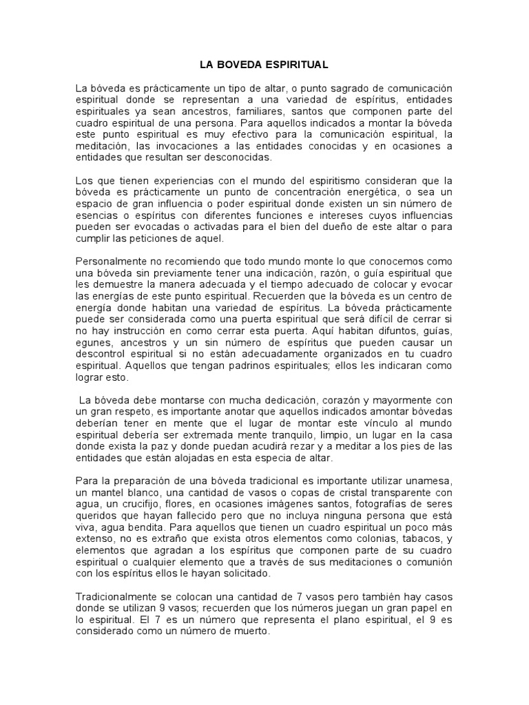 Guía Completa para Montar una Bóveda Espiritual | PDF | Bóveda ...