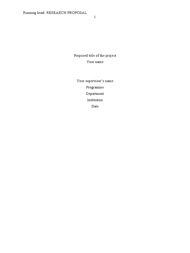 Research Proposal Template APA | PDF | Cognition | Science