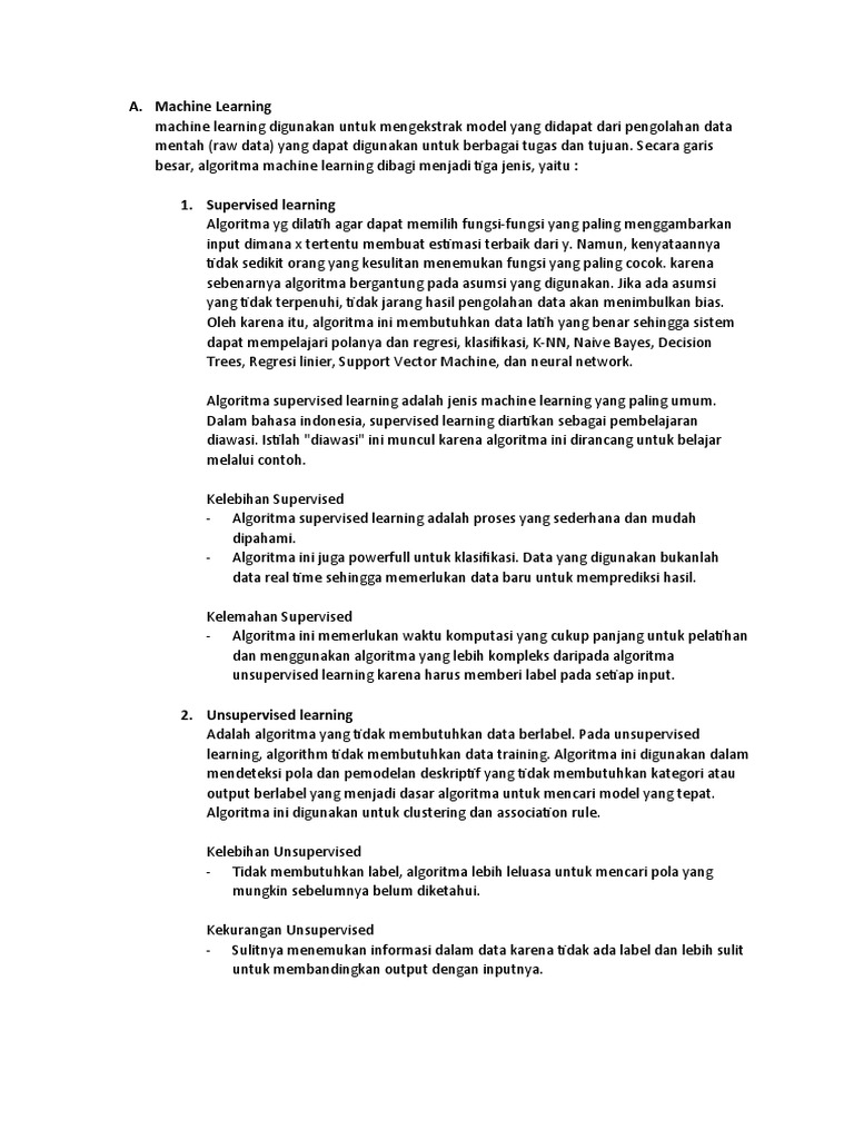 Materi Machine Learning (Supervised Dan Unsupervised) | PDF