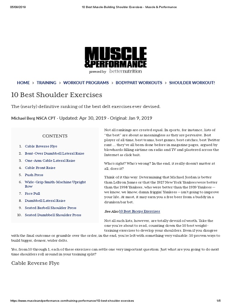 10 Best Muscle-Building Shoulder Exercises - Muscle & Performance | PDF ...