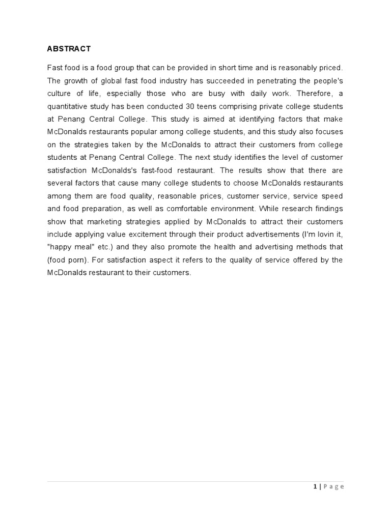 Factors Influencing McDonald's Popularity | PDF | Fast Food Restaurants ...