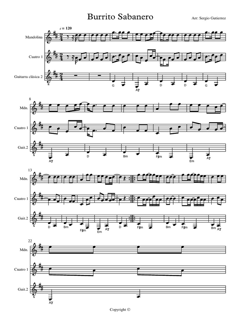 Burrito Sabanero-Partitura y Partes | PDF