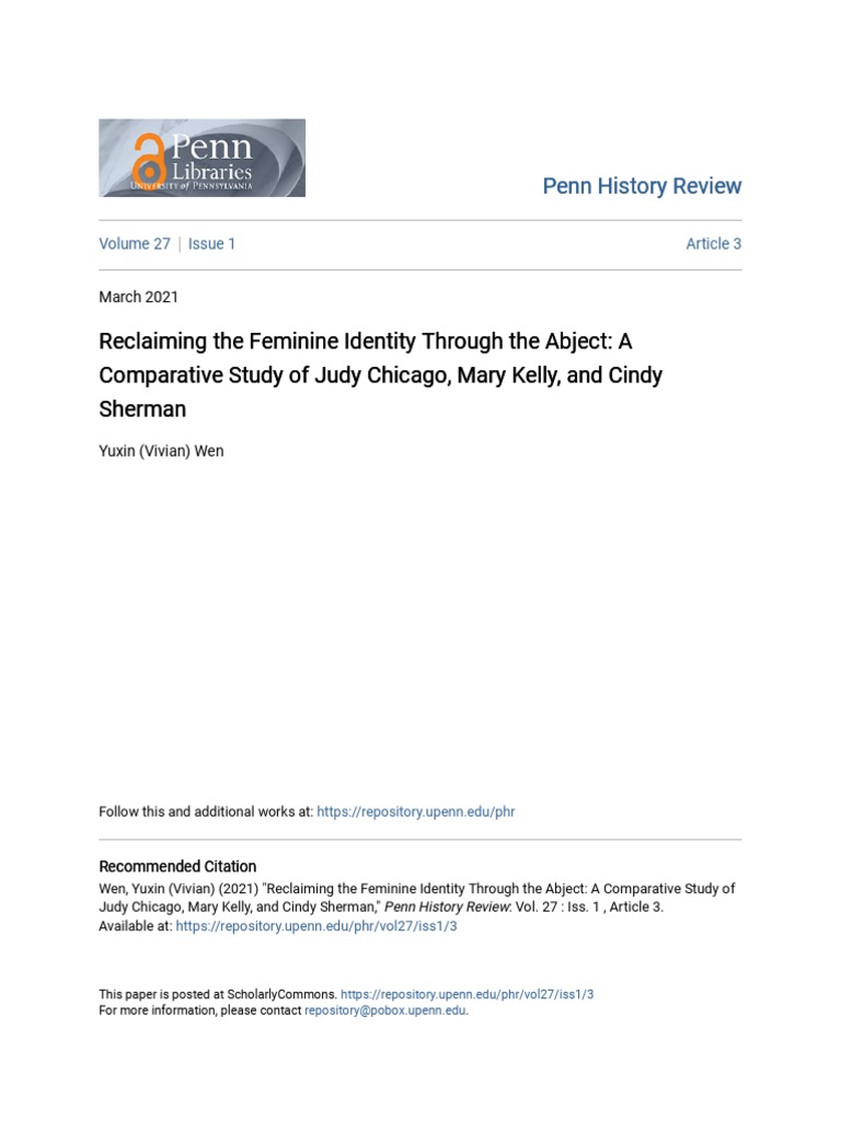 Feminine Identity and the Abject in Art | PDF | Feminism | Gender Studies