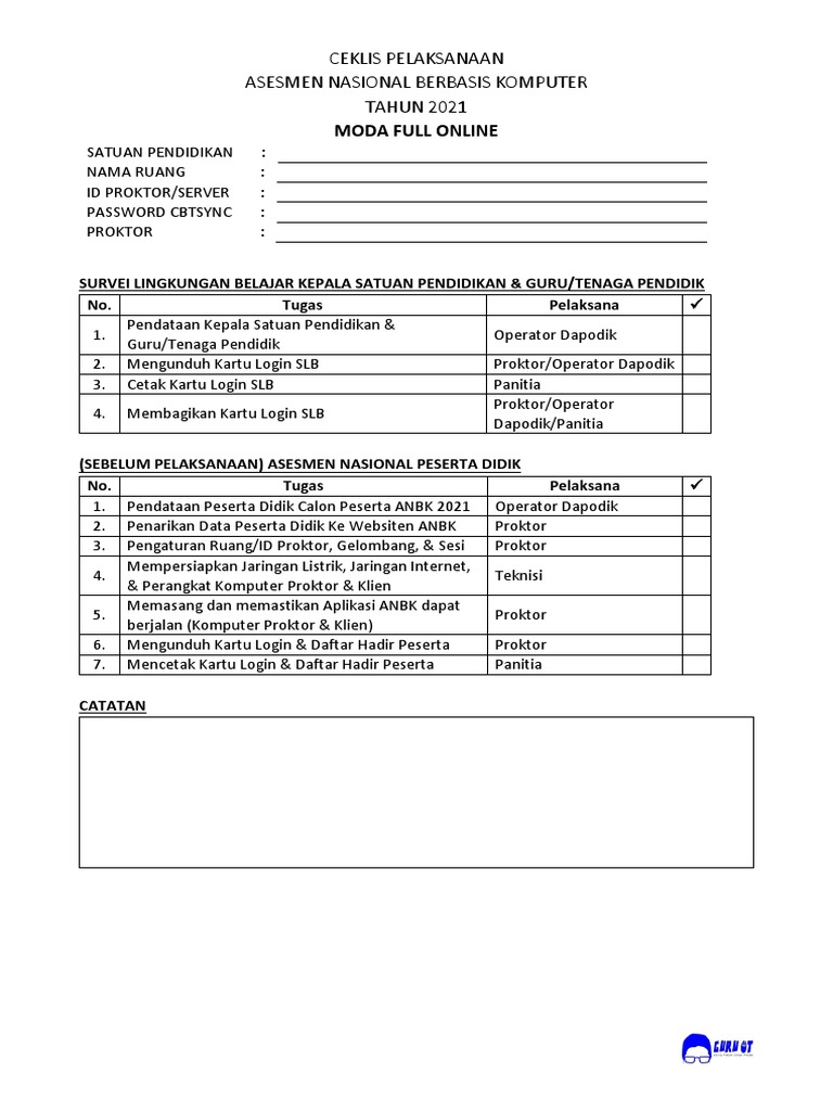 (Full) Ceklis Persiapan | PDF