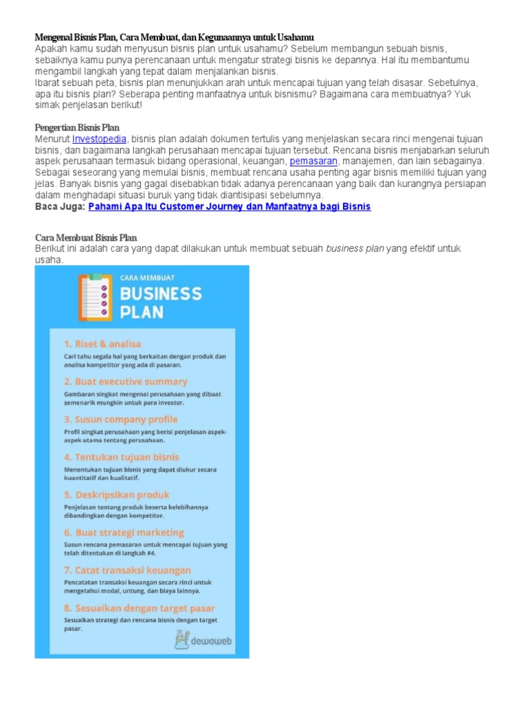 Panduan Lengkap Membuat Bisnis Plan | PDF | Bisnis