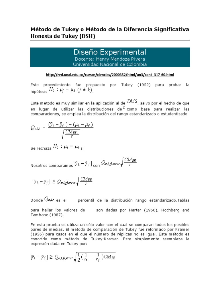 Método de Tukey | PDF