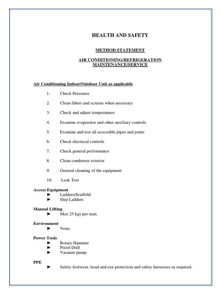 Air Conditioning Health and Safety | PDF | Personal Protective ...