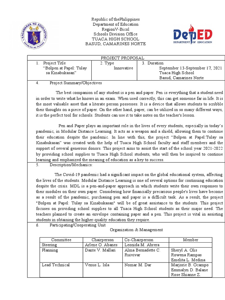 PROPOSAL School Supplies | PDF