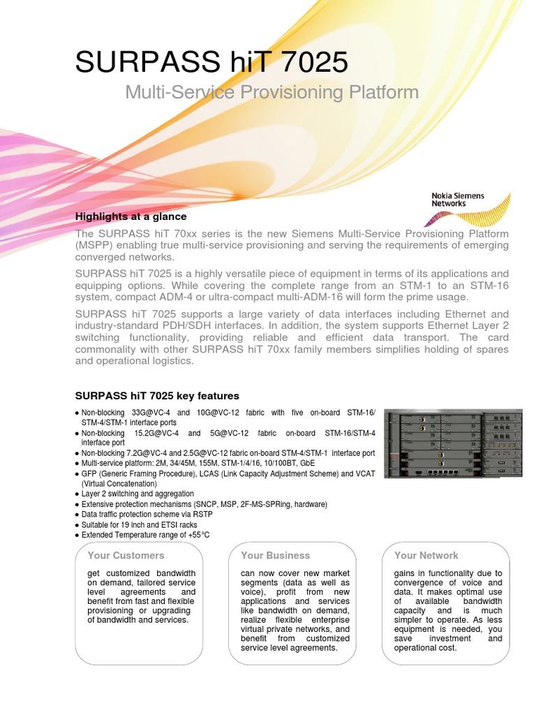 Surpass Hit 7025: Multi-Service Provisioning Platform | PDF | Computer ...