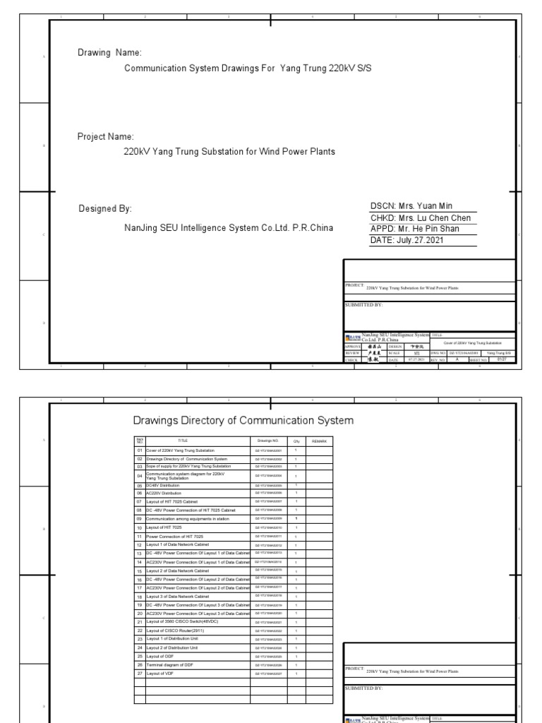 Yang Trung 220kV Substation Plans | PDF | Electrical Substation ...