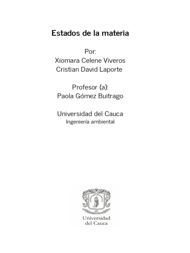 Estados de La Materia | PDF | Líquidos | Gases