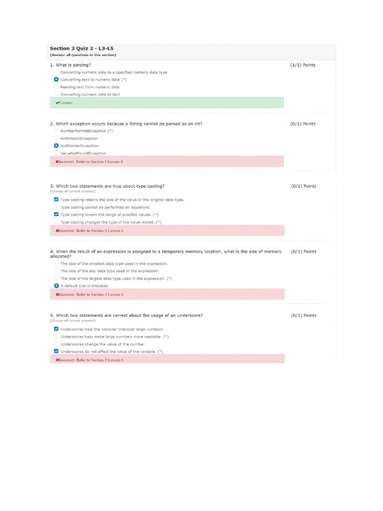 JFo Section 3 Quiz 2 - L3-L5 | PDF