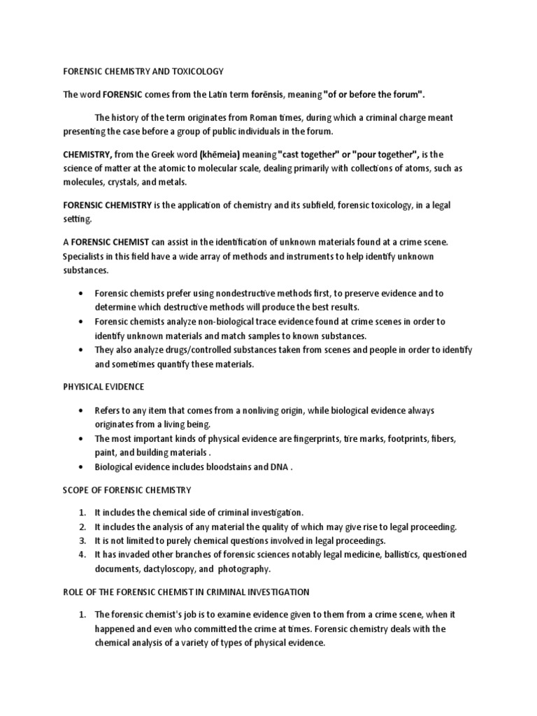 Forensic Chemistry and Toxicology | Download Free PDF | Witness ...