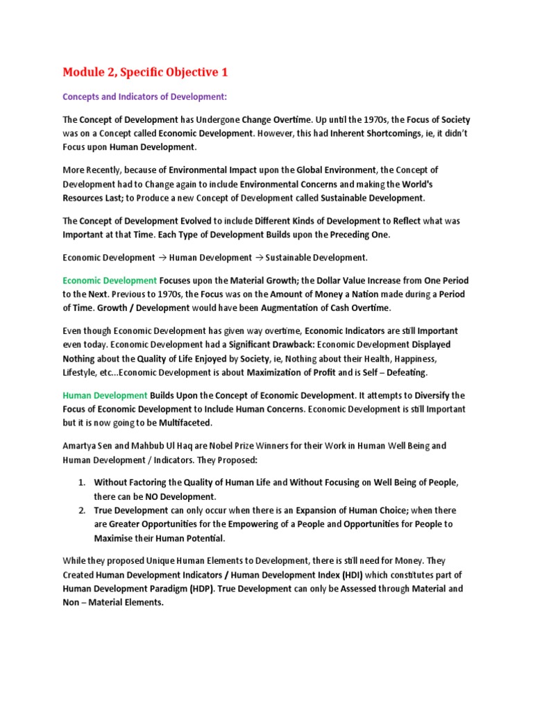 Evolution of Development Concepts | PDF | Sustainability | Sustainable ...