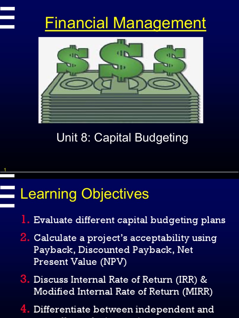 FinMan Unit 8 Lecture-Capital Budgeting 2021 S1 | Download Free PDF ...