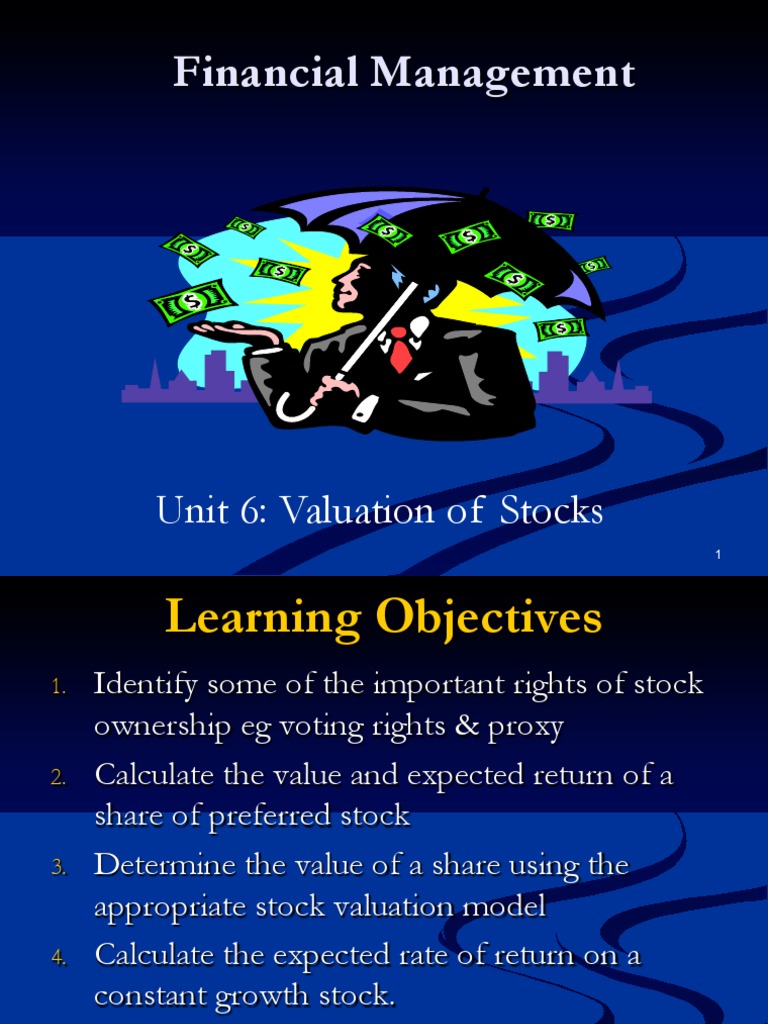 FinMan Unit 6 Lecture-Stock Valuation 2021 S1 | PDF | Stocks | Preferred Stock