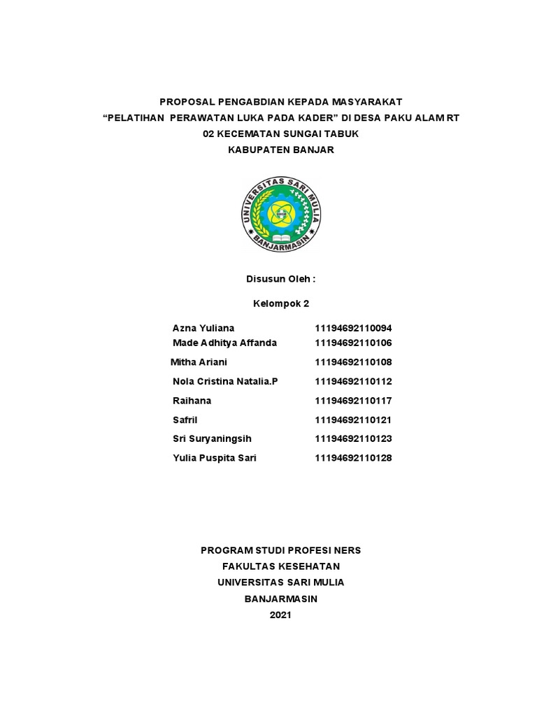 Proposal + SAP Perawatan Luka | PDF | Sains & Matematika
