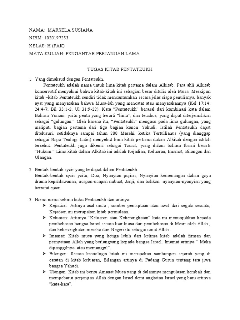 Pengantar Pentateukh untuk Mahasiswa | PDF | Agama & Spiritualitas