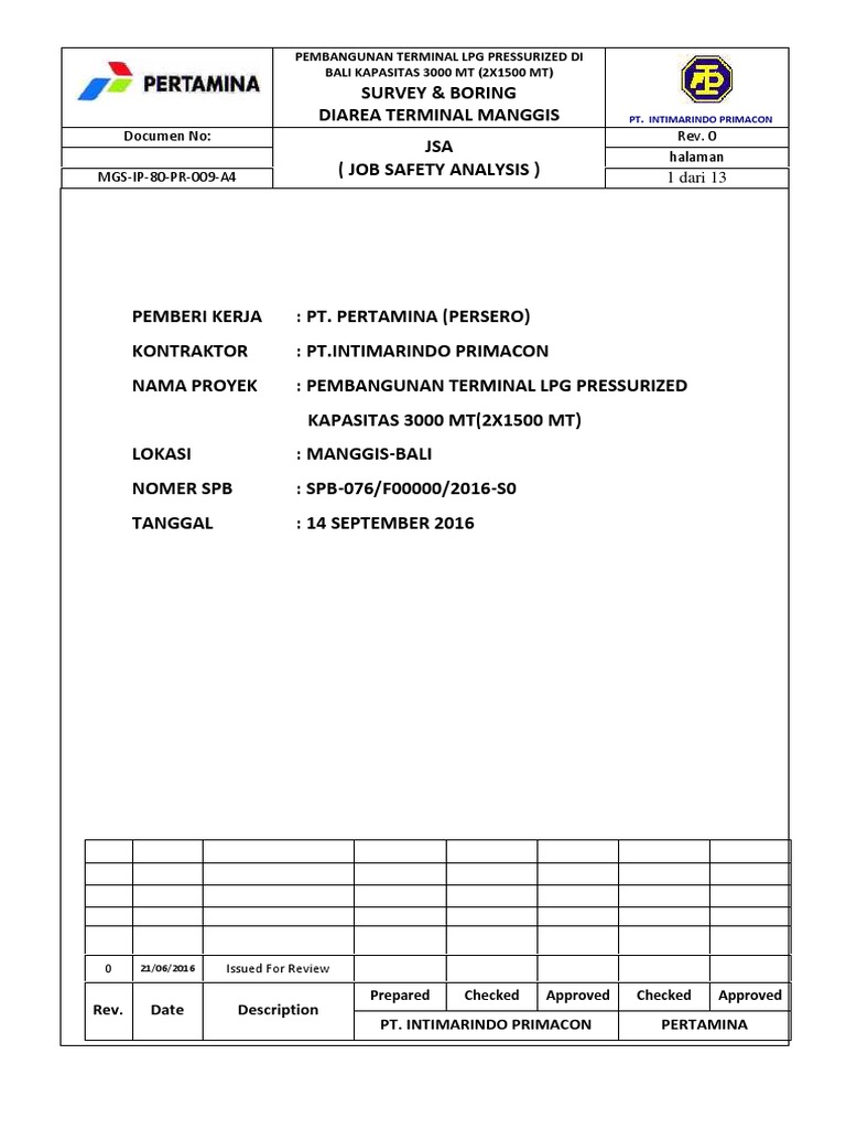 JSA Survey&Boring | PDF