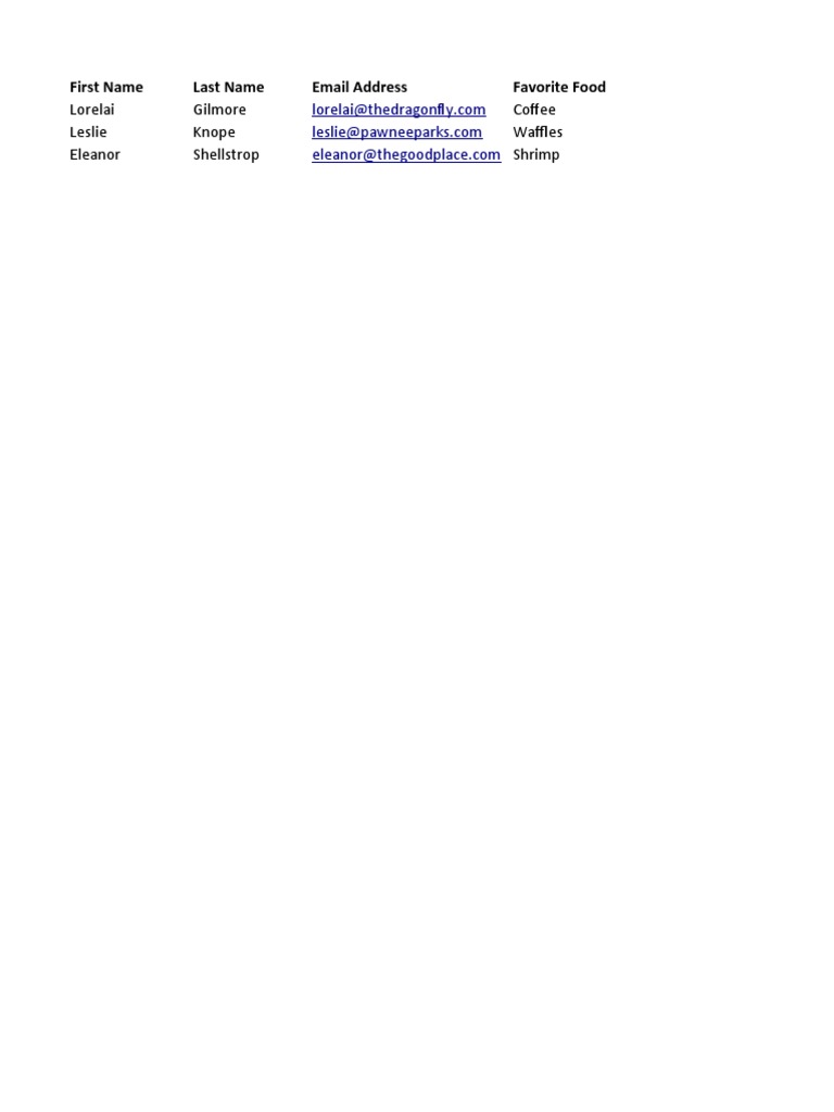 HubSpot Example - Contacts Import File | PDF