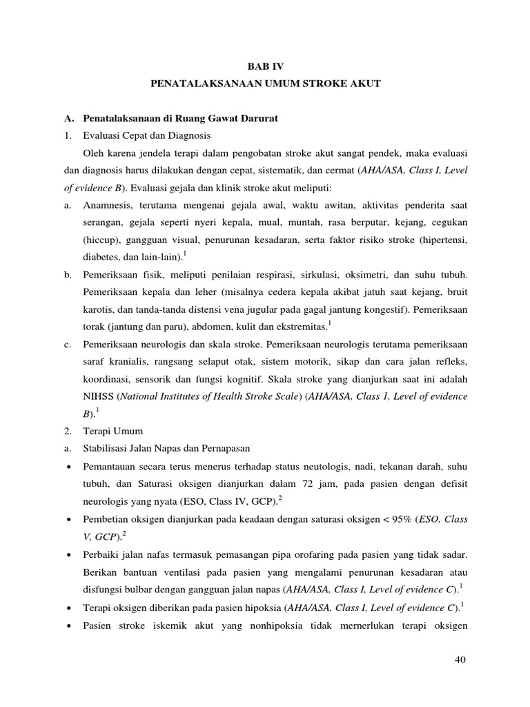 Penatalaksanaan Stroke Akut di IGD | PDF | Kesehatan Holistik