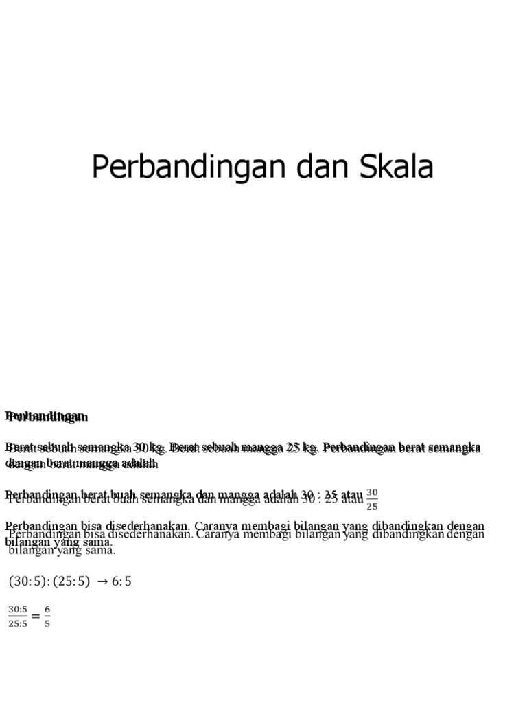Perbandingan Dan Skala | PDF