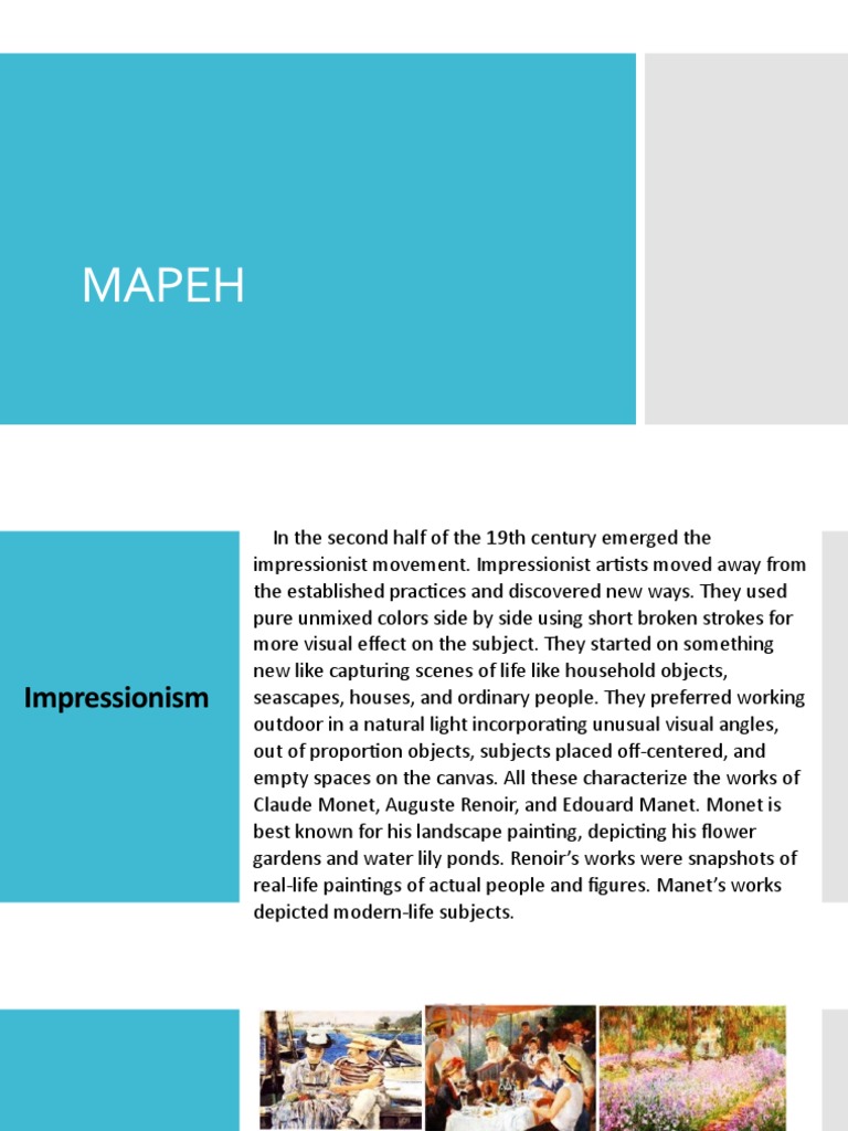 MAPEH 10 (Arts) Module 3 | PDF | Abstract Art | Impressionism