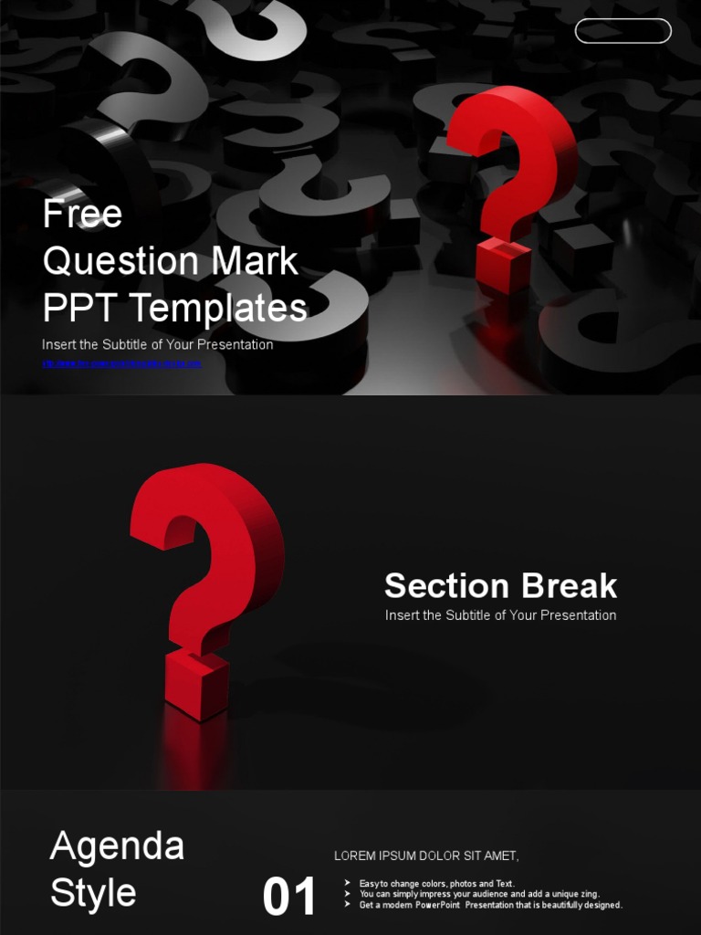 Free Question Mark PPT Templates: Insert The Subtitle of Your ...