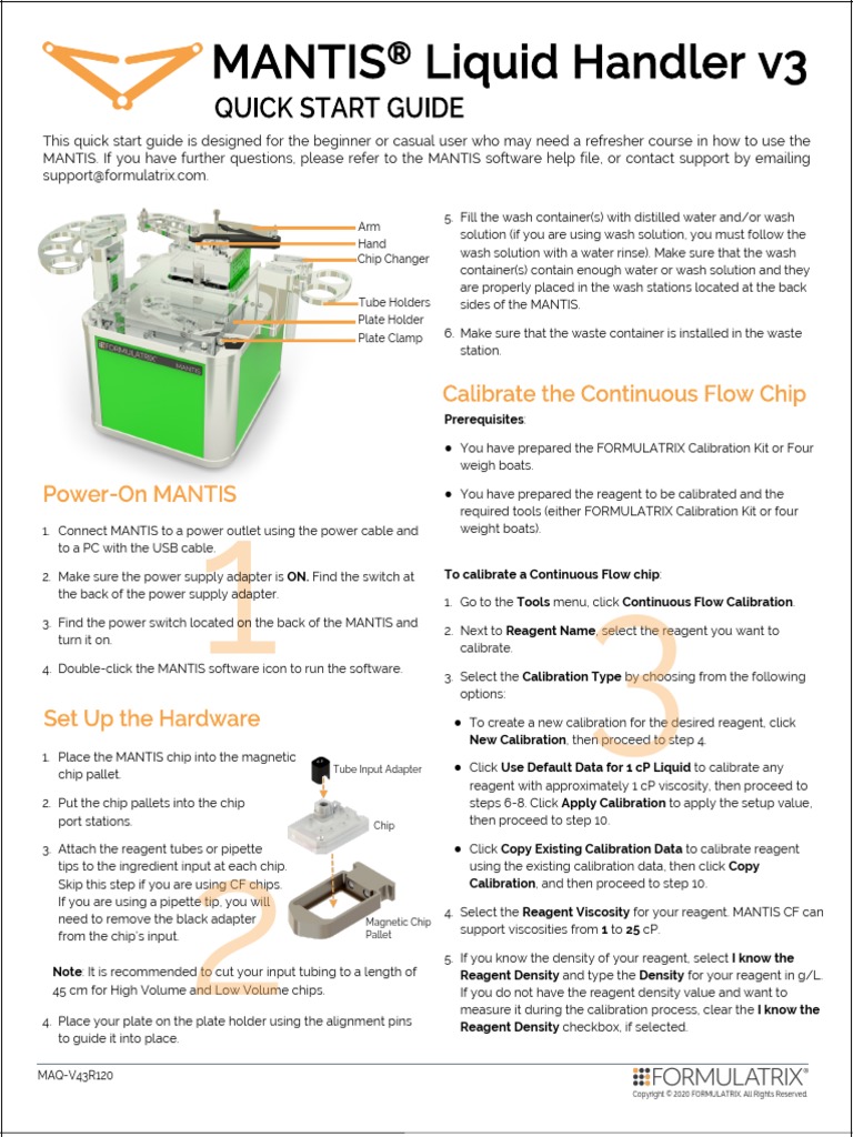 MANTIS Quick Start Guide - Non - RFID - V43R120 | PDF | Calibration ...