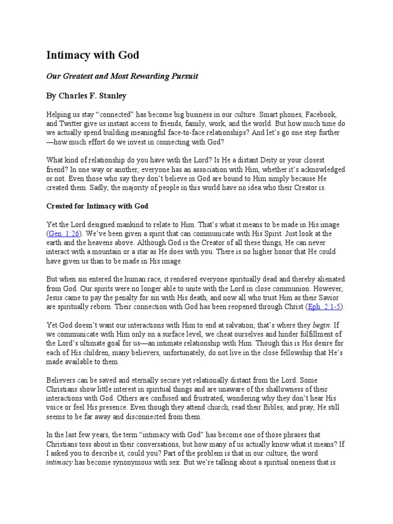 Intimacy With God | PDF | God | Heaven