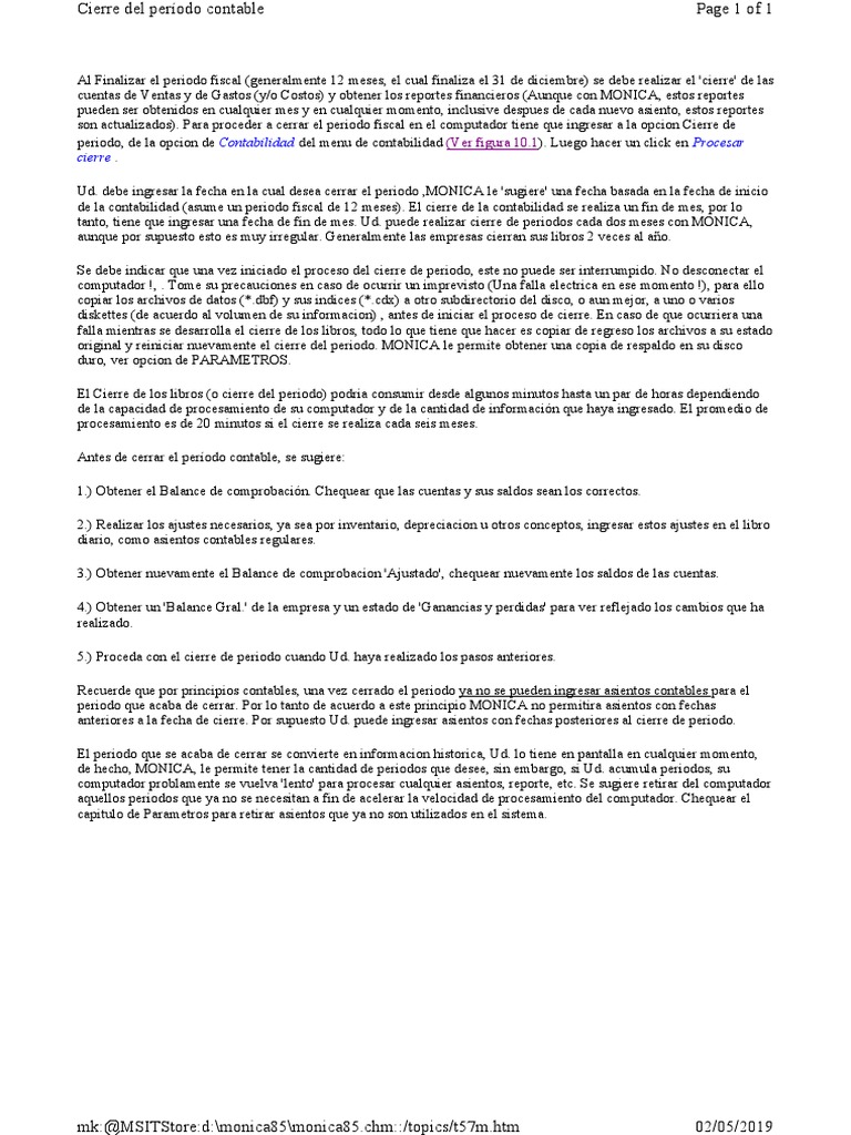Guía para Cierre Contable con MONICA | PDF | Contabilidad