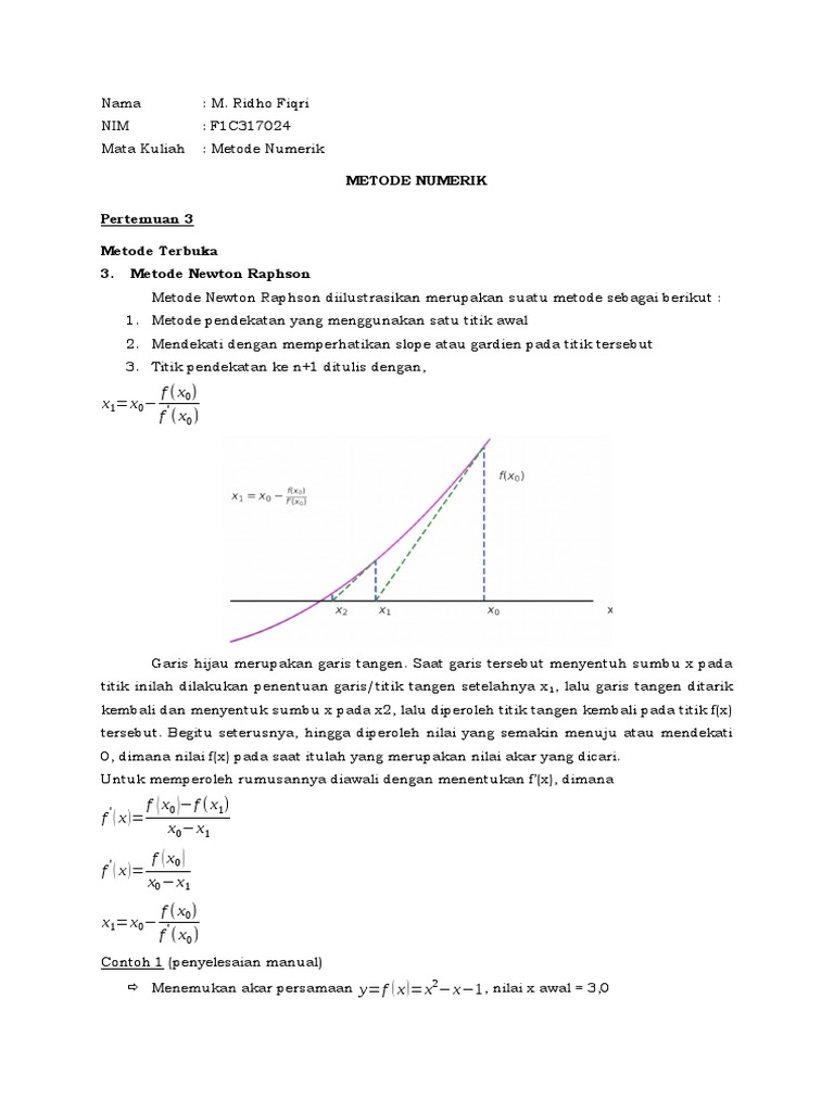 Metode Numerik Ringkasan Pertemuan | PDF