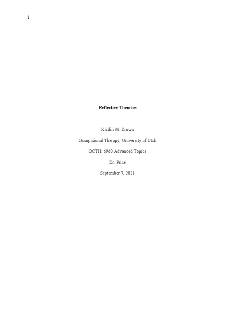 Reflective Theories Final Draft | PDF | Reflective Practice ...