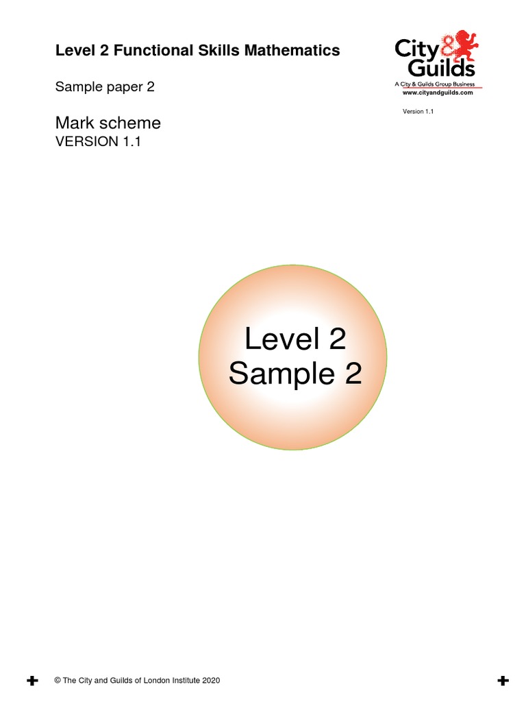 Level 2 Sample 2: Mark Scheme | PDF | Significant Figures | Mathematics