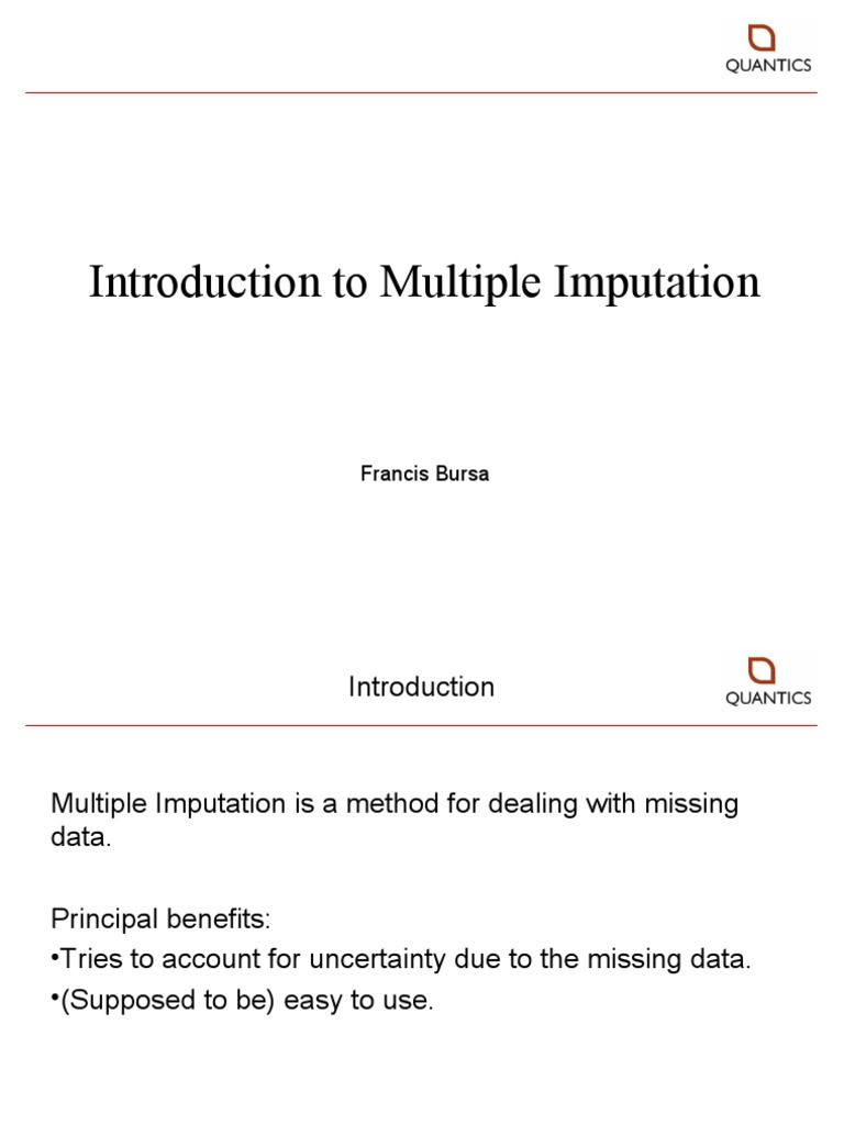 Intro to Multiple Imputation | PDF | Statistical Analysis | Teaching Mathematics